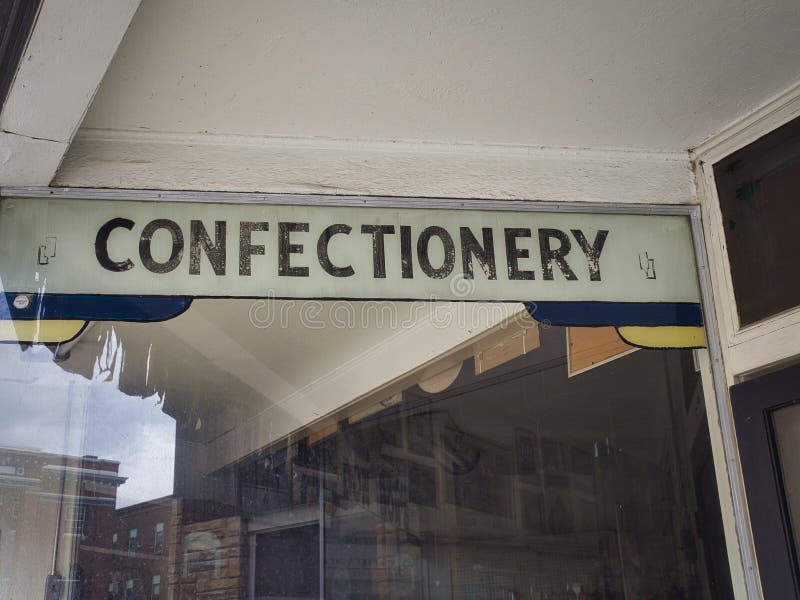 Confectionery Sign in a Window. Editorial Photography - Image of pastry ...