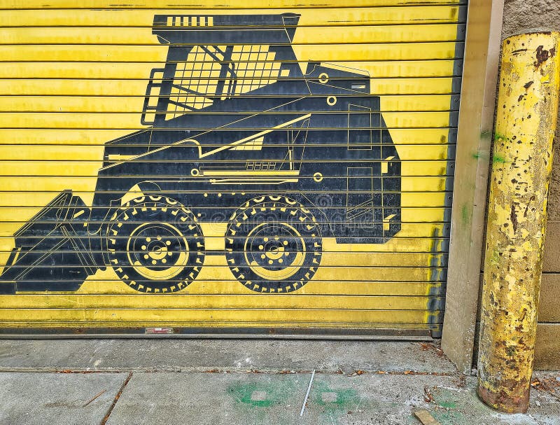 Painted Construction Equipment Stock Photo - Image of work, sign: 234468522