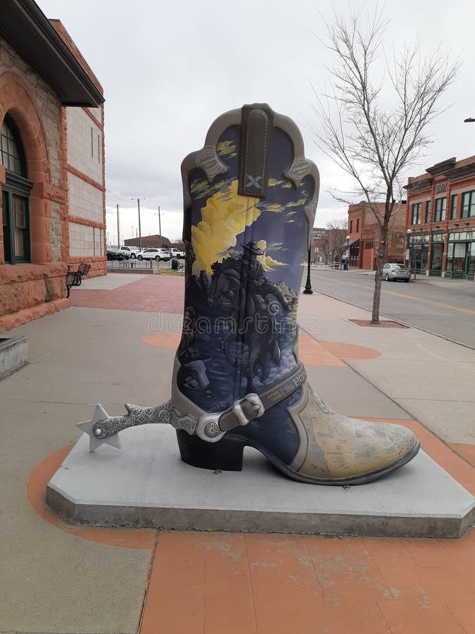 Painted Cowboy Boot Cheyenne, Wyoming Editorial Stock Image - Image of ...