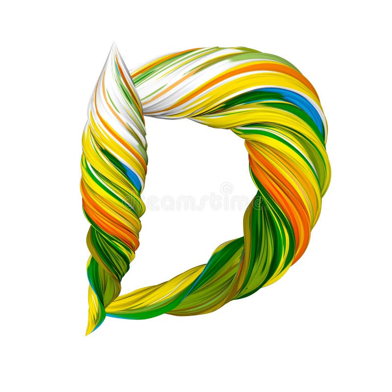 Painted 3d Letters, Acrylic Letter D. Green and Yellow Letter Stock ...