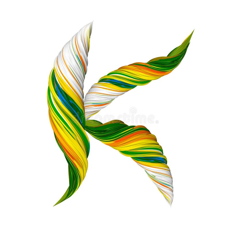 Painted 3d Letters, Acrylic Letter K. Green and Yellow Letter Stock ...