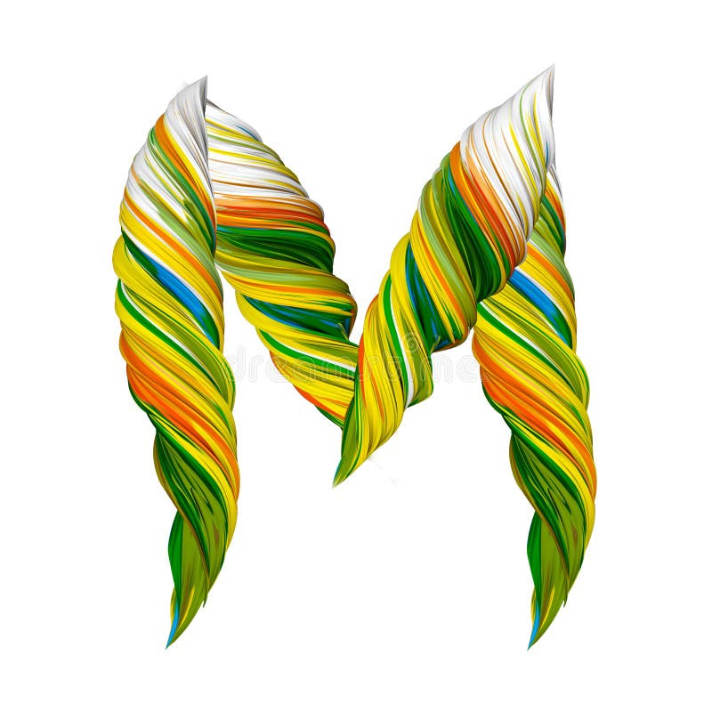 Painted 3d Letters, Acrylic Letter M. Green and Yellow Letter Stock ...