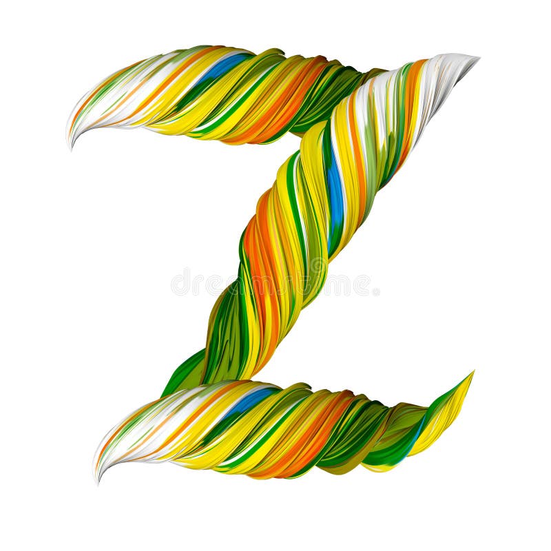 Painted 3d Letters, Acrylic Letter Z Green and Yellow Letter Stock ...