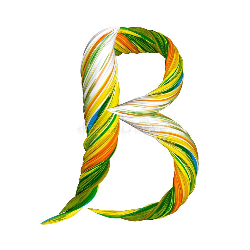 Painted 3d Letters, Acrylic Letter B. Green and Yellow Letter Stock ...
