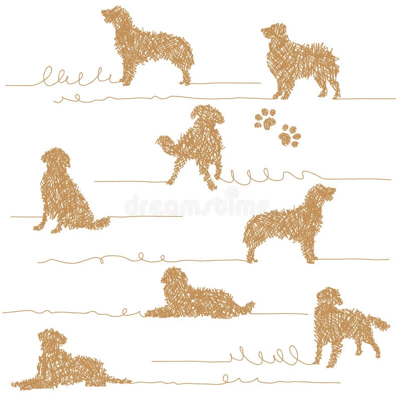 A Collection of Abstract Illustrations of Dogs, Stock Vector ...