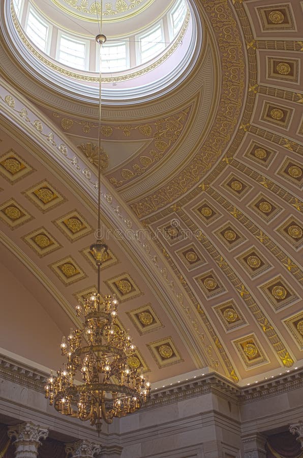 Painted Dome of Library of Congress Stock Photo - Image of washington ...