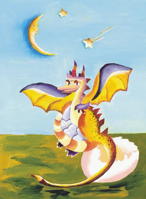 Painted Dragon stock illustration. Illustration of cute - 12651283