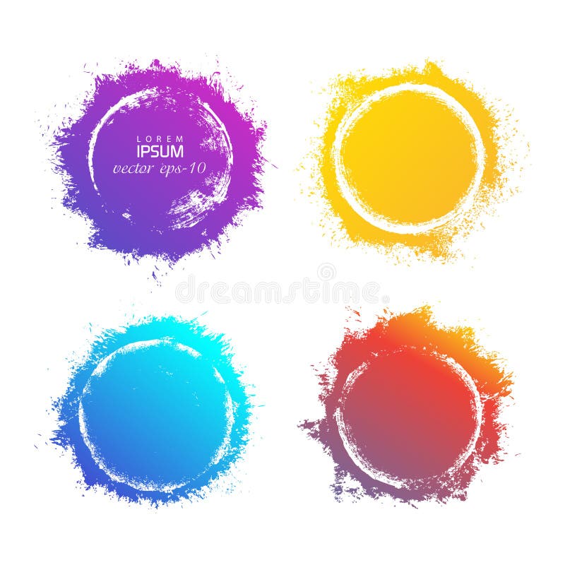 Gradient Round Banner.Explosive Grunge Sticker .Template for ...