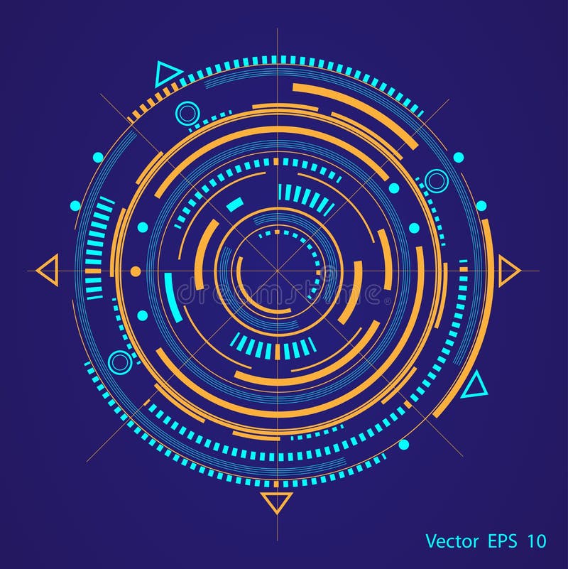 Round HUD Elements .Fantastic Circle .Drawing Details Stock Vector ...