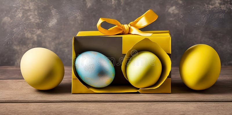 Painted Easter Eggs on Brown Background. Easter Egg Concept. Ia ...