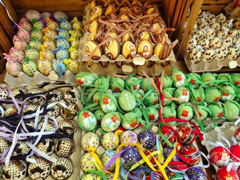 Painted Easter Eggs with Religious Symbols Stock Image - Image of ...