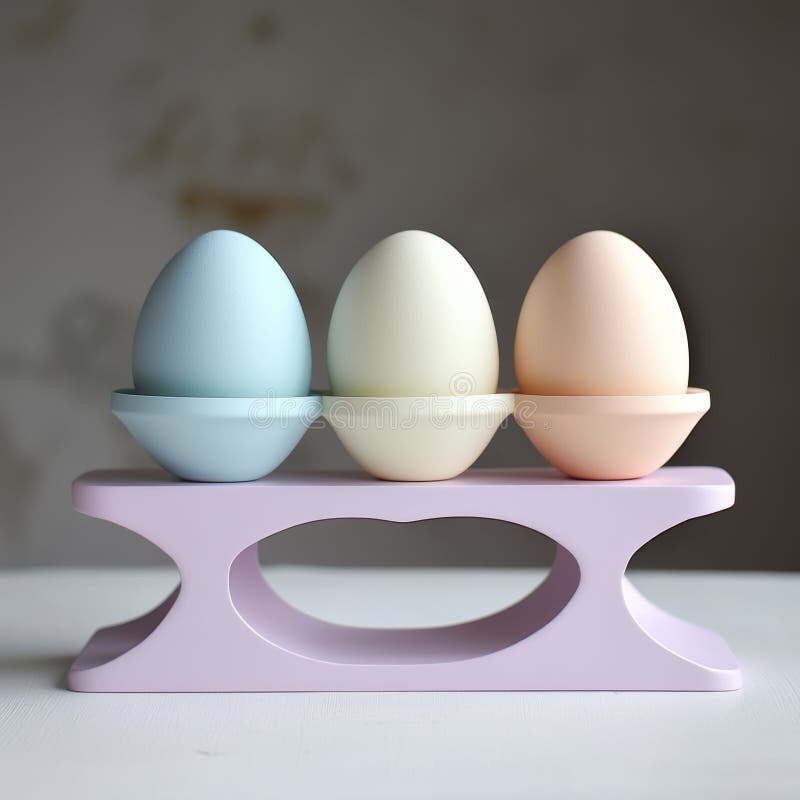 Painted Eggs on a Stand. 3d Illustration. Vector Stock Illustration - Illustration of white ...