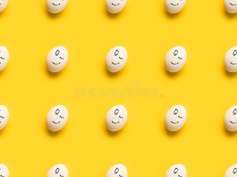 Set of Painted Eggs with Winking Emoji Stock Illustration ...
