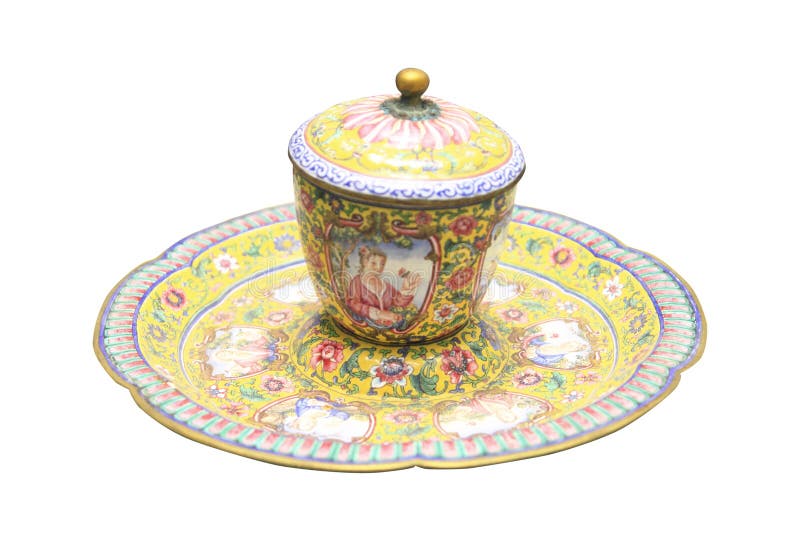 Painted enamel cup stock photo. Image of enamel, history - 47003662