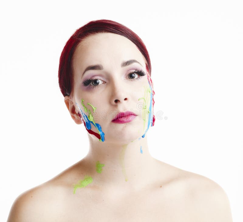 Painted face stock image. Image of attractive, makeup - 43229647