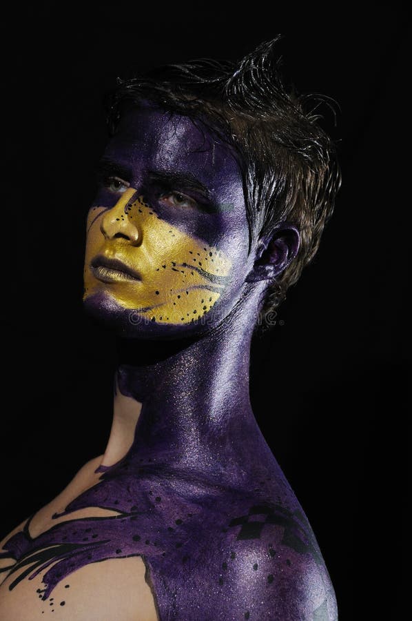Painted fantasy face stock photo. Image of colors, beauty - 4998618