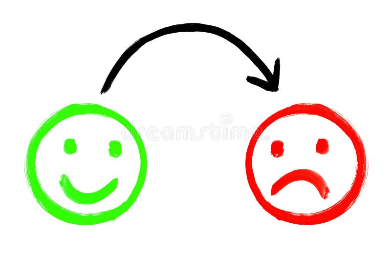 Feedback Faces Positive and Negative with Arrow Stock Illustration ...