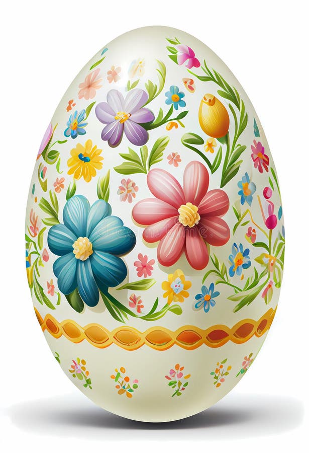 Painted Floral Easter Egg stock illustration. Illustration of beautiful - 270330756