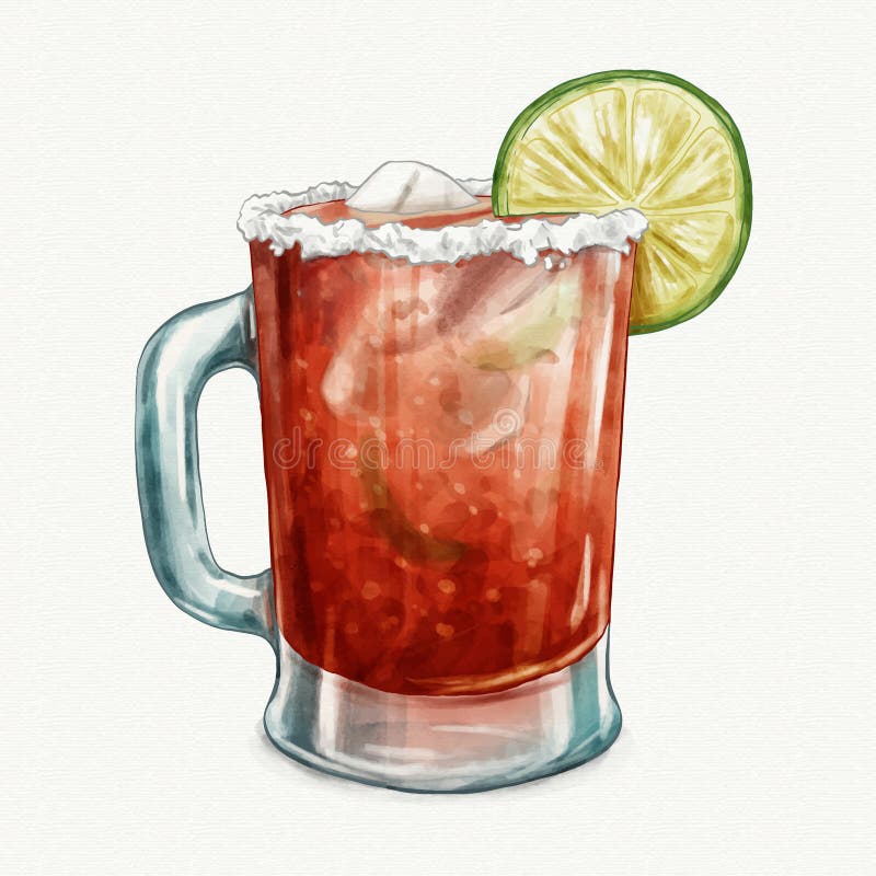 Painted Fresh Michelada Illustration Vector Illustration. Stock Vector ...