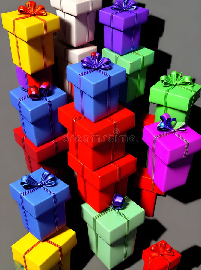 Painted Gifts 3D Shadows Neutral Color Palette. Stock Illustration ...