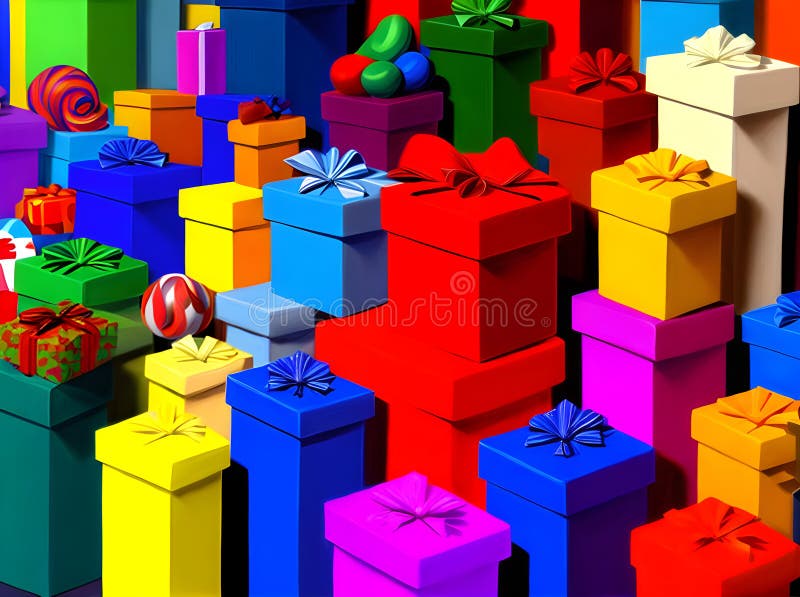 Painted Gifts 3D Shadows Neutral Color Palette. Stock Illustration ...