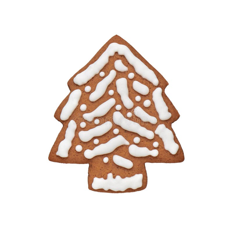 Painted Gingerbread Cookie in the Shape of a Christmas Tree Stock Image ...