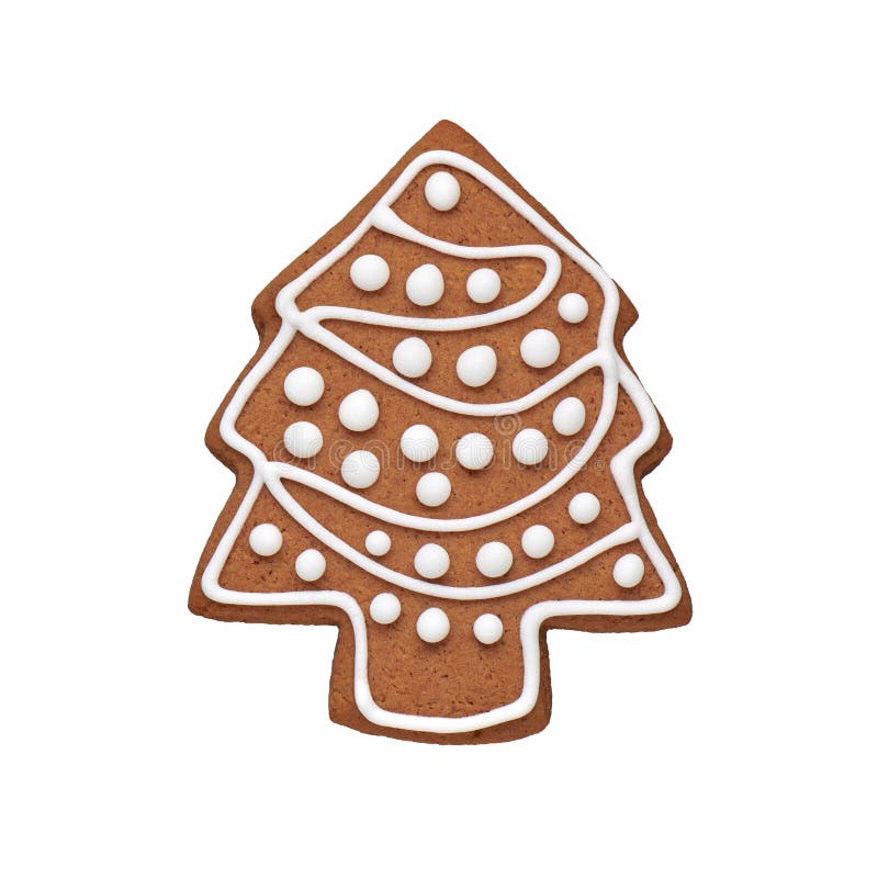 Painted Gingerbread Cookie in the Shape of a Christmas Tree Stock Image ...