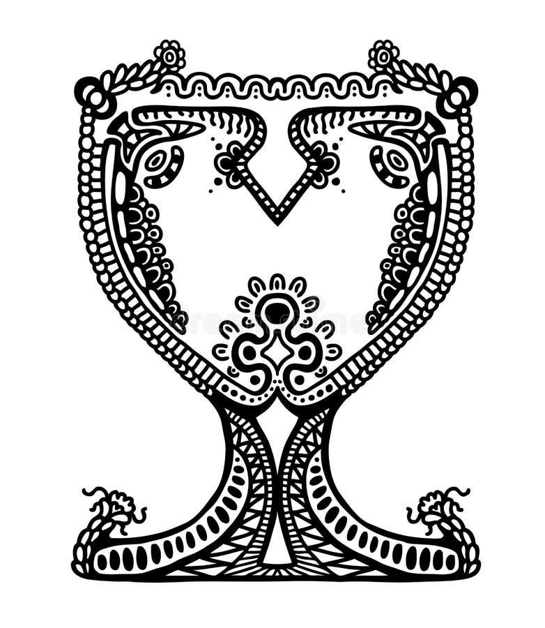 Painted goblet stock vector. Illustration of ornamental - 62917276