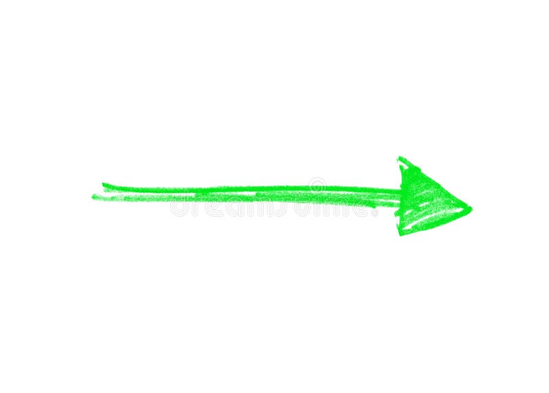 Painted Green Pencil Arrow - Sketch Drawing Stock Illustration ...