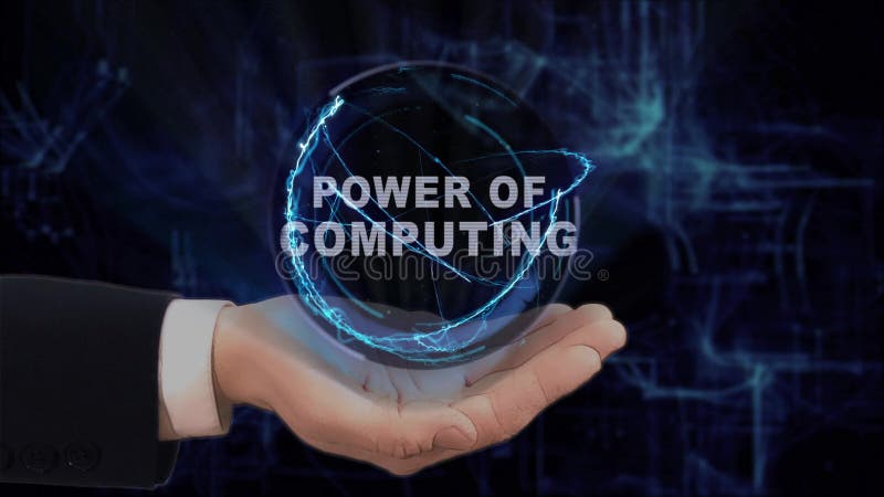 Painted Hand Shows Concept Hologram Power of Computing on His Hand ...