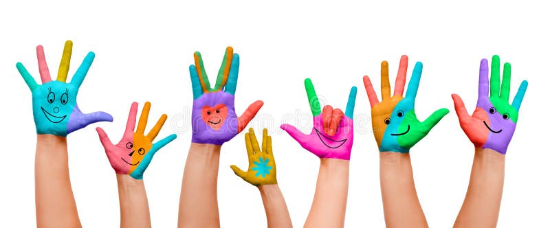 Painted hands stock image. Image of smile, mood, smiles - 57318765