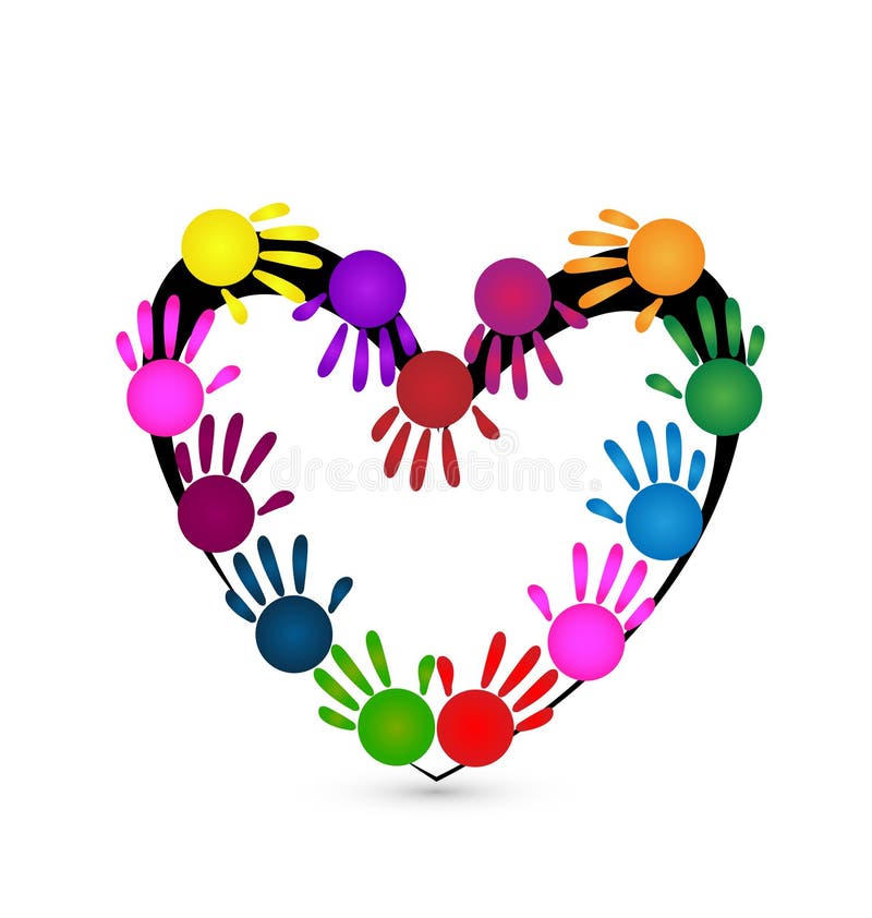 Painted Hands Creating a Heart Icon Vector Stock Vector - Illustration ...