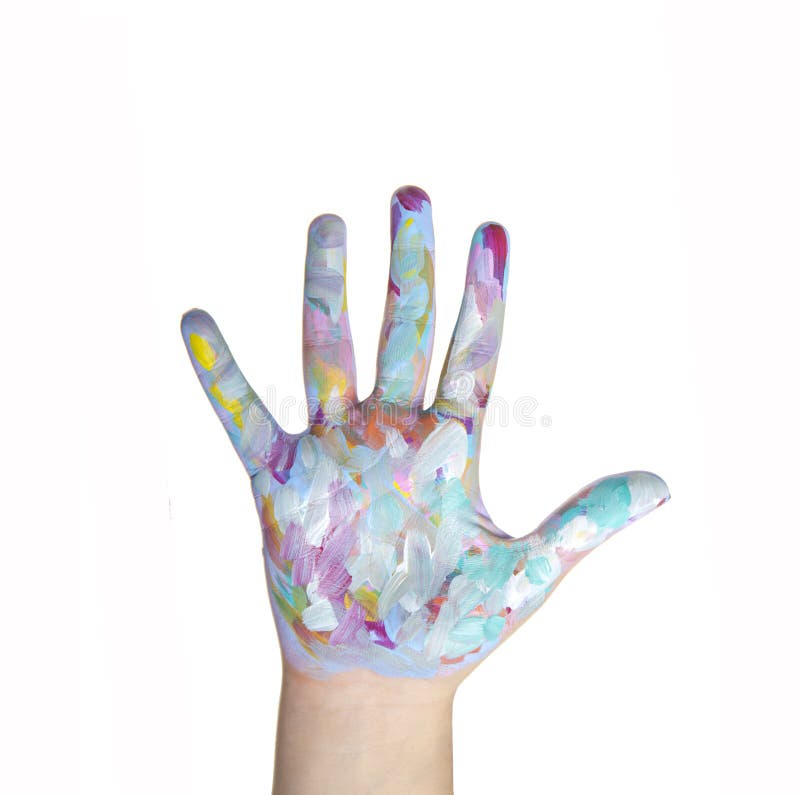 Painted hands stock photo. Image of body, color, work - 34860852