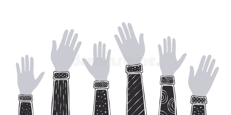 Painted Hands. Set of Silhouettes Raised Up Different Hands Stock ...