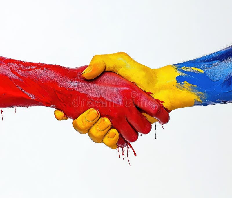 Painted Handshake stock illustration. Illustration of diplomacy - 384387249