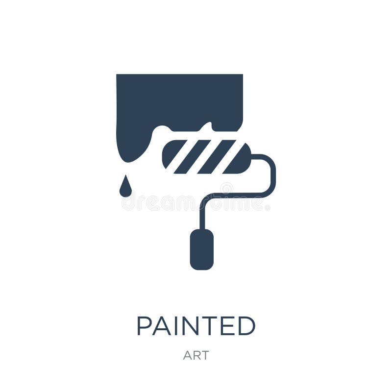Painted Icon in Trendy Design Style. Painted Icon Isolated on White ...