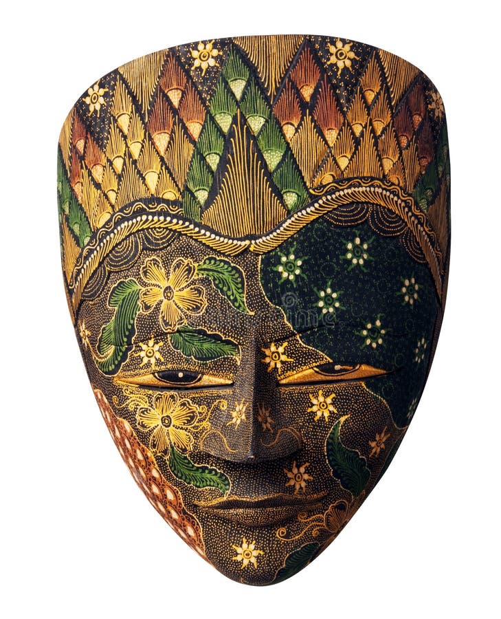 Painted Indonesian Mask with Flowers Stock Photo - Image of mask ...