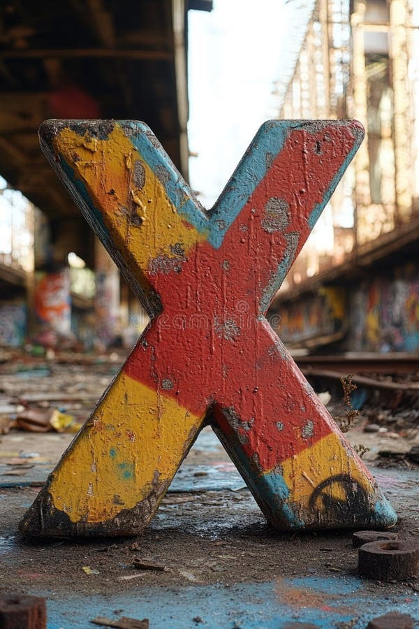 A Painted Letter X on a Rusty Old Train Track, Great for Use in Crime ...