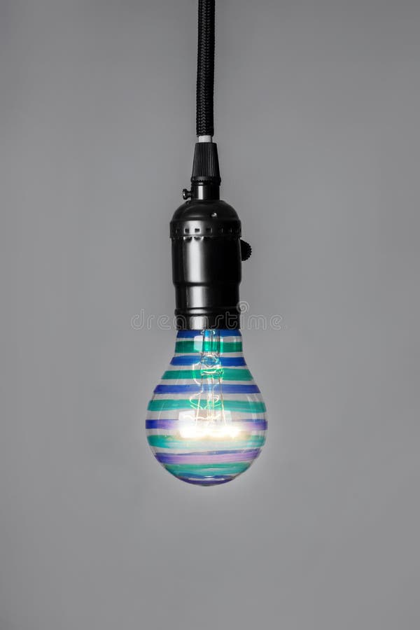Painted Light Bulb on Grey Background Stock Photo - Image of ...