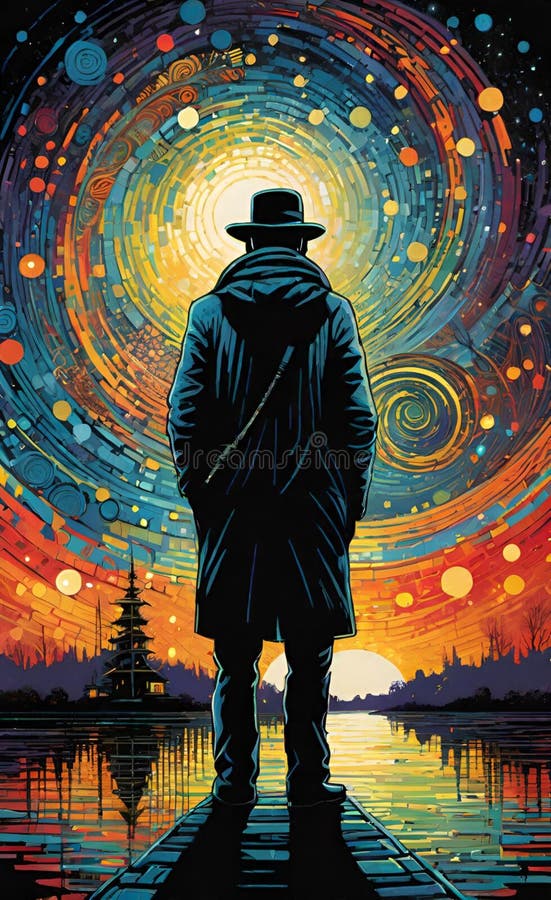 A Painted Man from the Back Stock Illustration - Illustration of ...