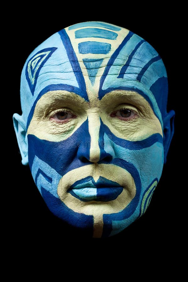 The painted man s face stock photo. Image of color, face - 22158662