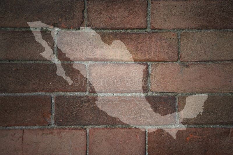 Map of Mexico on a Old Brick Wall Stock Photo - Image of country ...