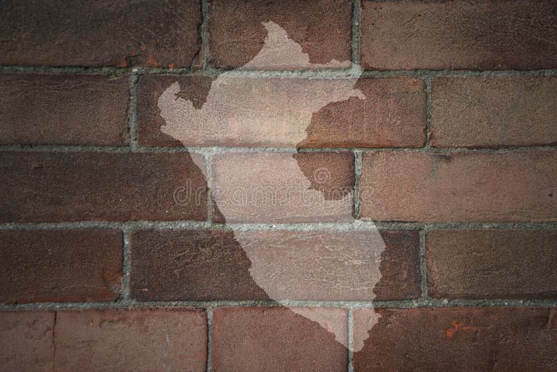 Map of Peru on a Old Brick Wall Stock Image - Image of aged, country ...