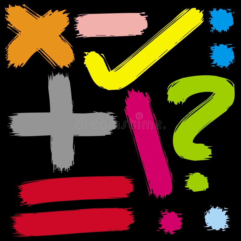 Mathematics. Maths Doodles with Colorful Lettering on White Background ...