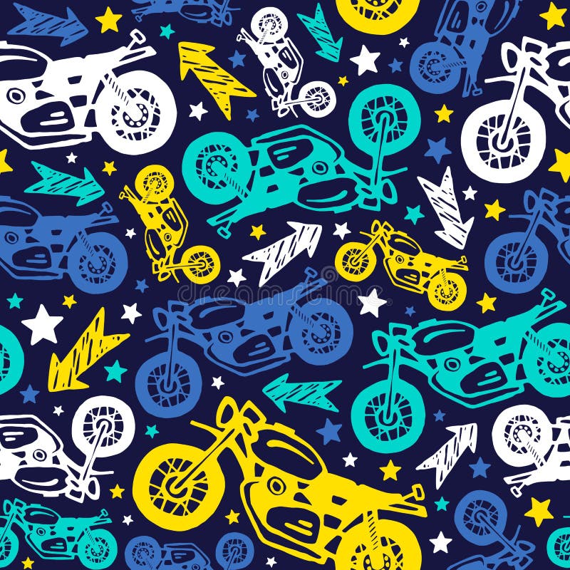Seamless Motorcycles Stock Illustrations – 98 Seamless Motorcycles ...