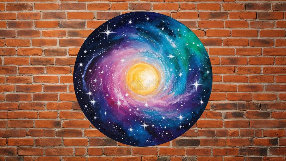 Painted Mural of Celestial Theme on a Rustic Ai Generated Stock Illustration - Illustration of ...
