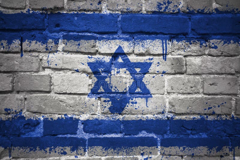 Painted National Flag of Israel on a Brick Wall Stock Image - Image of ...