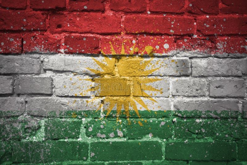 Painted National Flag of Kurdistan on a Brick Wall Stock Photo - Image ...