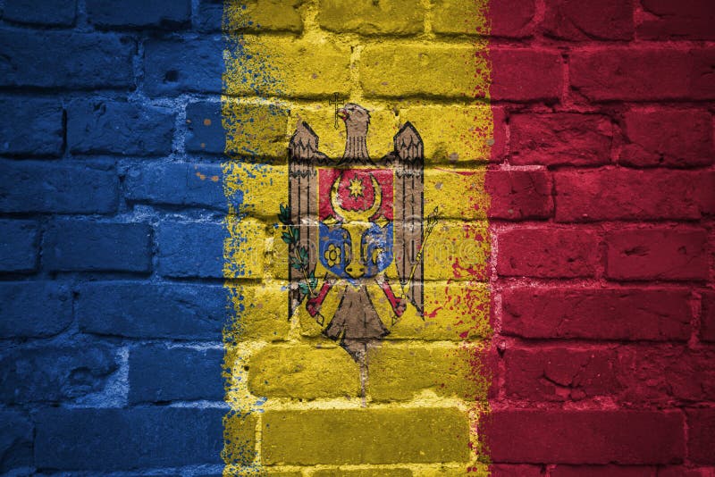 Painted National Flag of Moldova on a Brick Wall Stock Photo - Image of ...