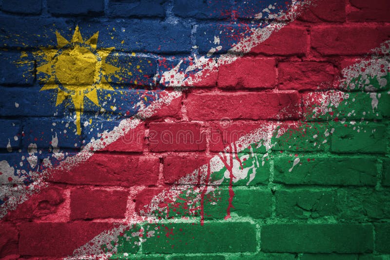Painted National Flag of Namibia on a Brick Wall Stock Photo - Image of ...